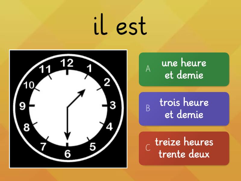 l'heure en francais - Quiz