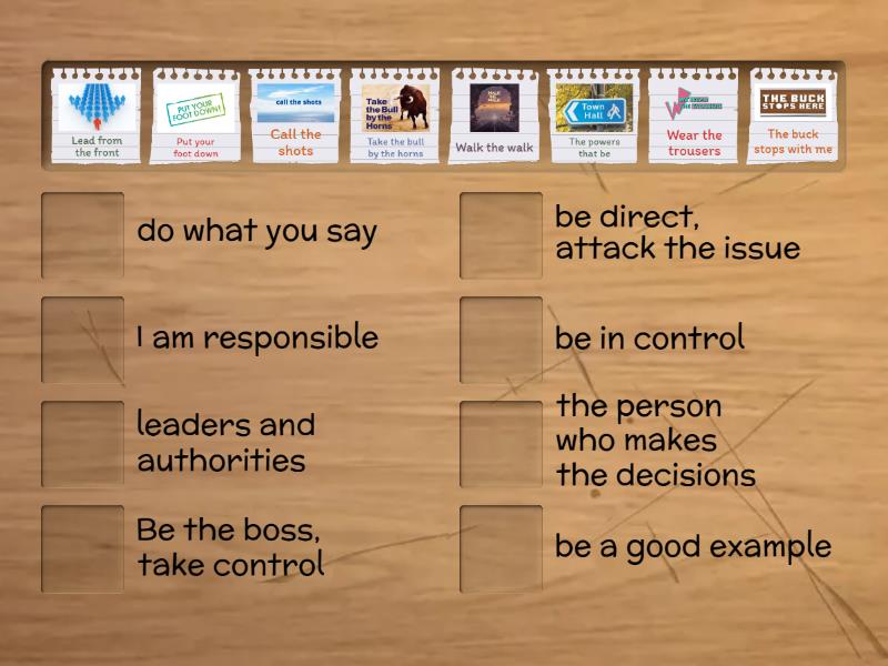 Leadership idioms - Match up