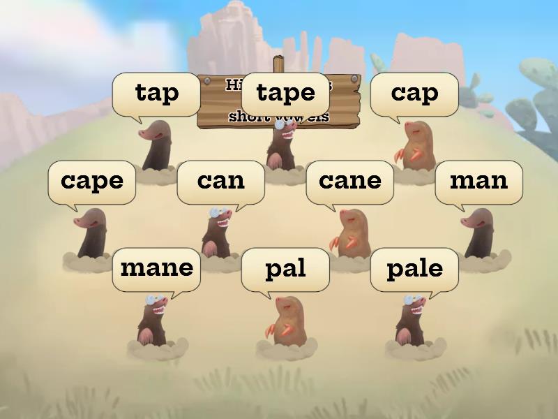 Oxford phonics 3, short and long vowels - Whack-a-mole