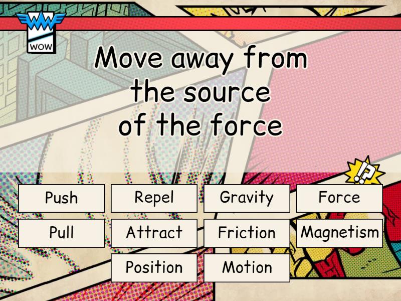 Forces Vocabulary Review (3rd grade science) - Find the match