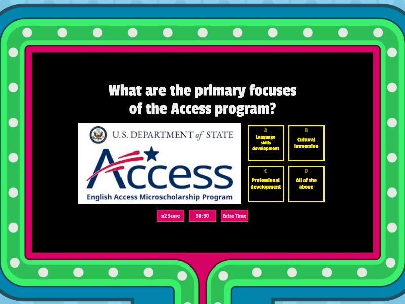 Access Program Quiz - Gameshow quiz