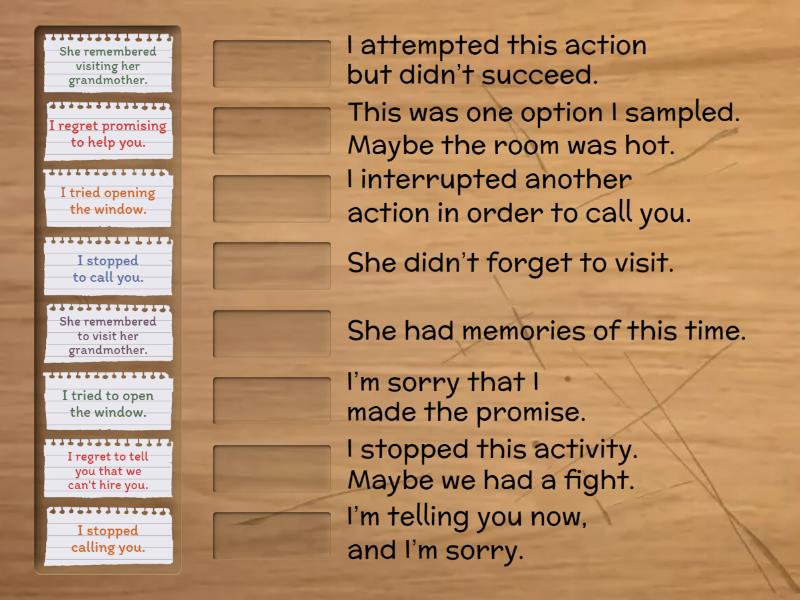 VERBS FOLLOWED BY A GERUND OR INFINITIVE WITH A CHANGE IN MEANING bb ...