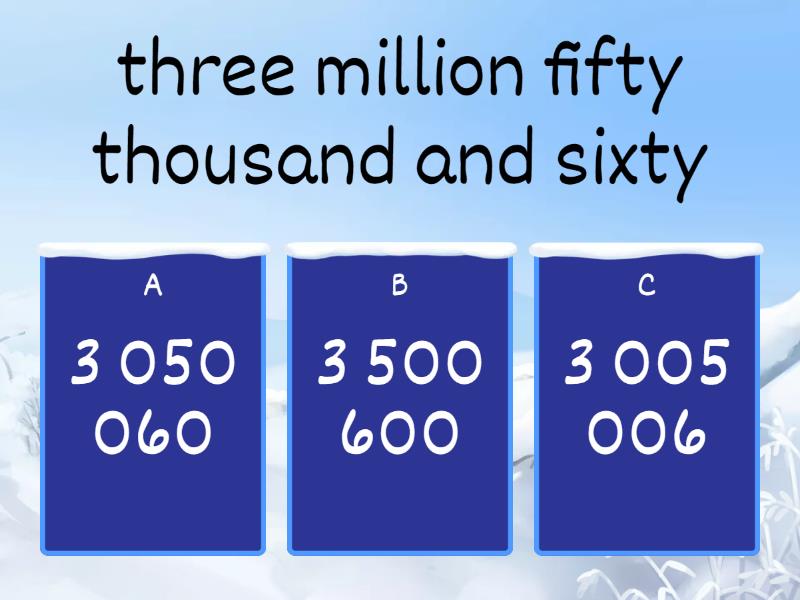 big numbers - Quiz