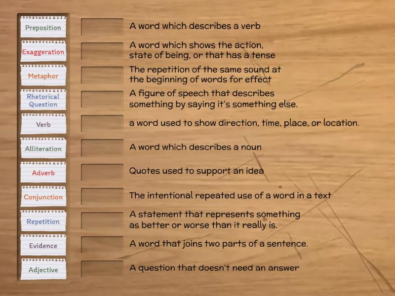 Language Features quiz - L1 & L2 - Match up