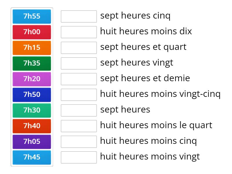 Heure - Apparier