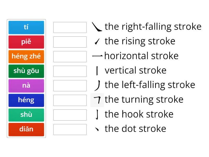 Chinese Characters Stroke - Match up