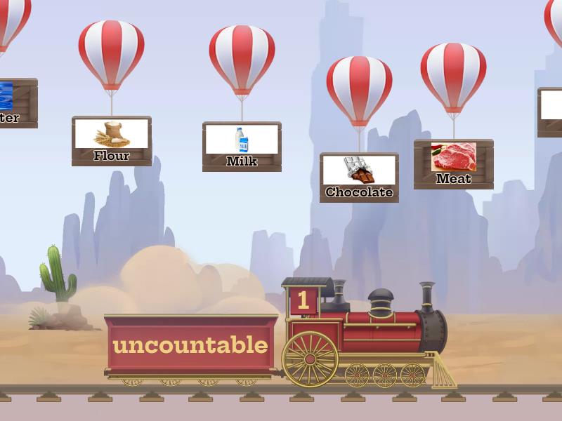 The food train (countable and uncountable nouns) - Estoura balões
