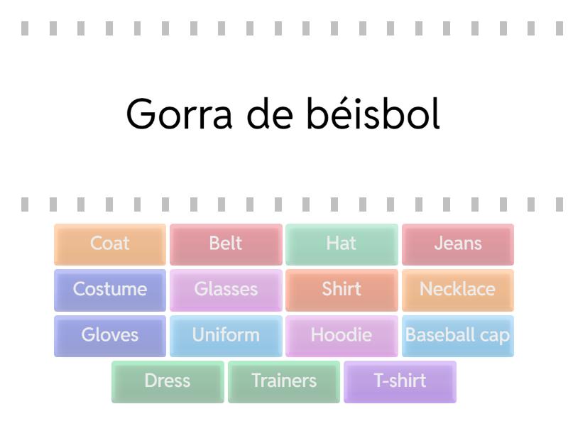 Vocabulary Unit 2 (Clothes) - Find the match