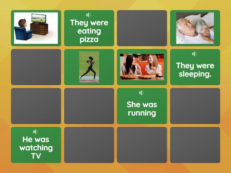 Past progressive 4 - Matching pairs