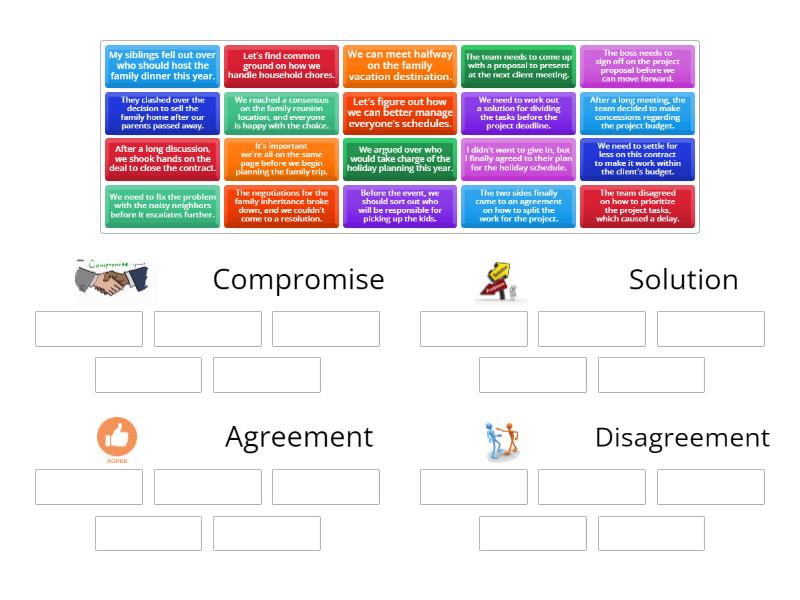 Matching Activity: Conflict-Resolution Vocabulary - Group sort