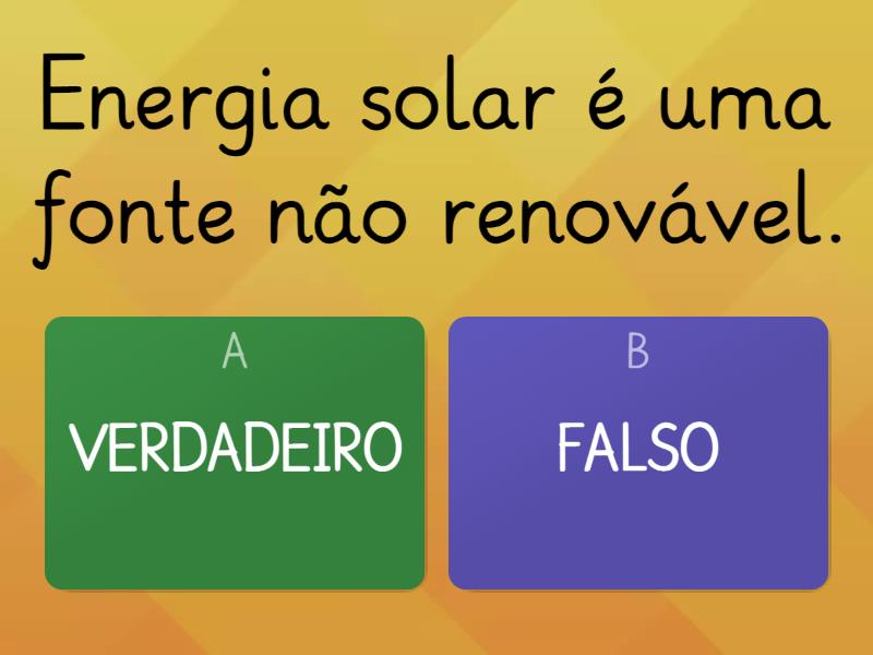 Energia solar - Quiz