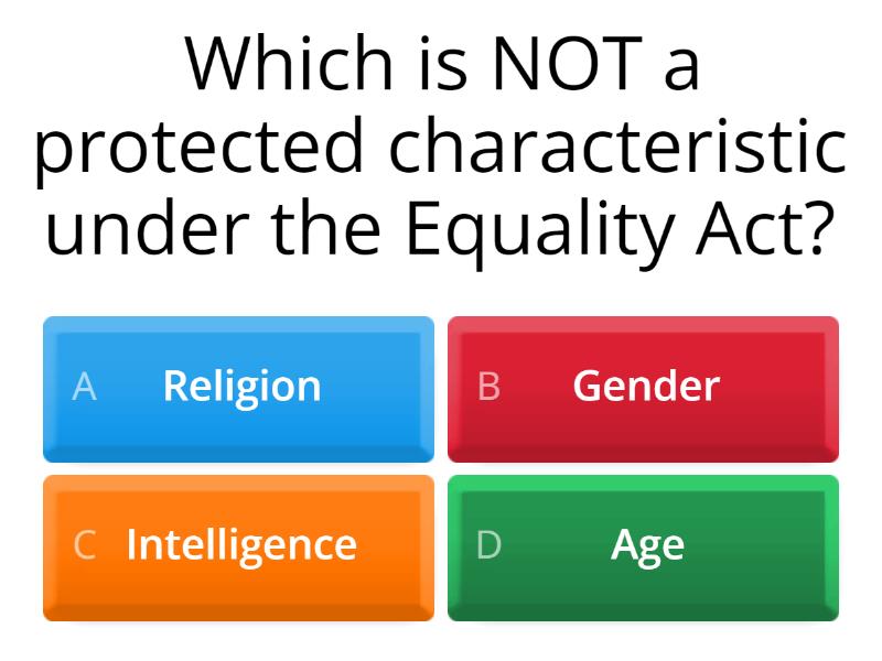 Equality Act - Quiz