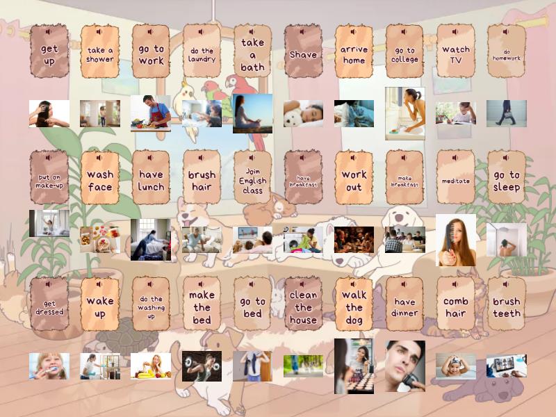 A1-A2 Daily Routine Vocabulary - Unscramble