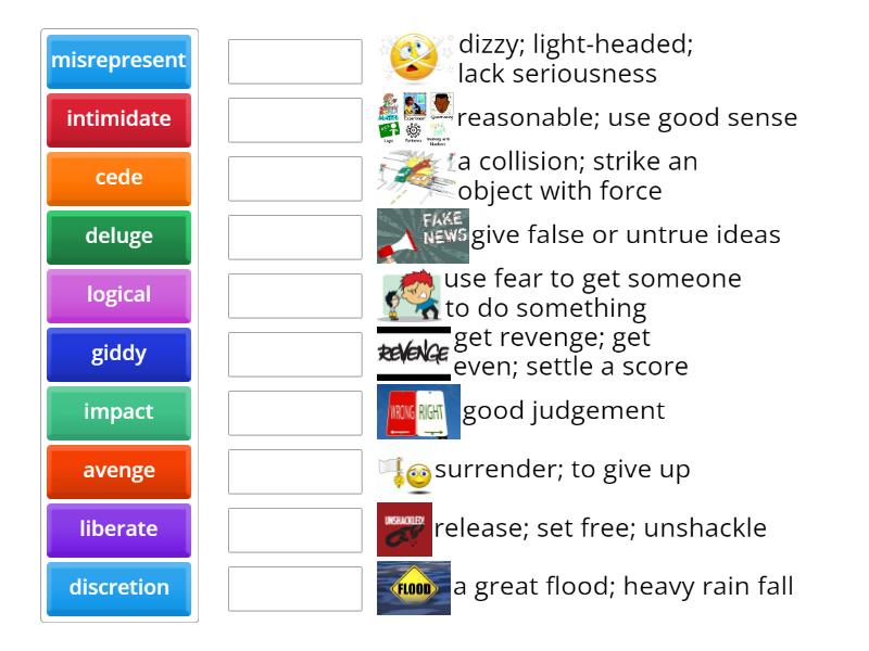 Grade 6 Vocabulary Unit 9 - Part 1 of 2 - Match up