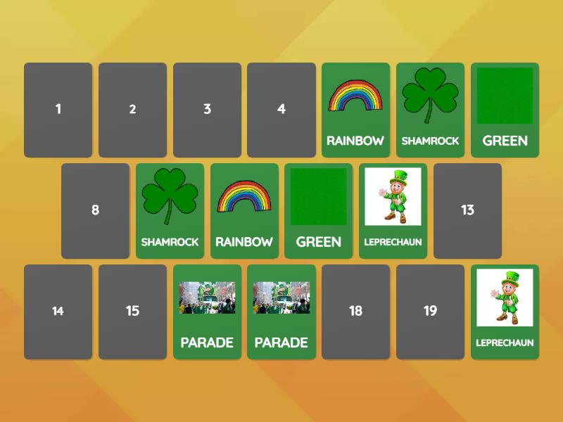 SAINT PATRICK´S DAY - MEMORY GAME - FUN KIDS - Matching pairs