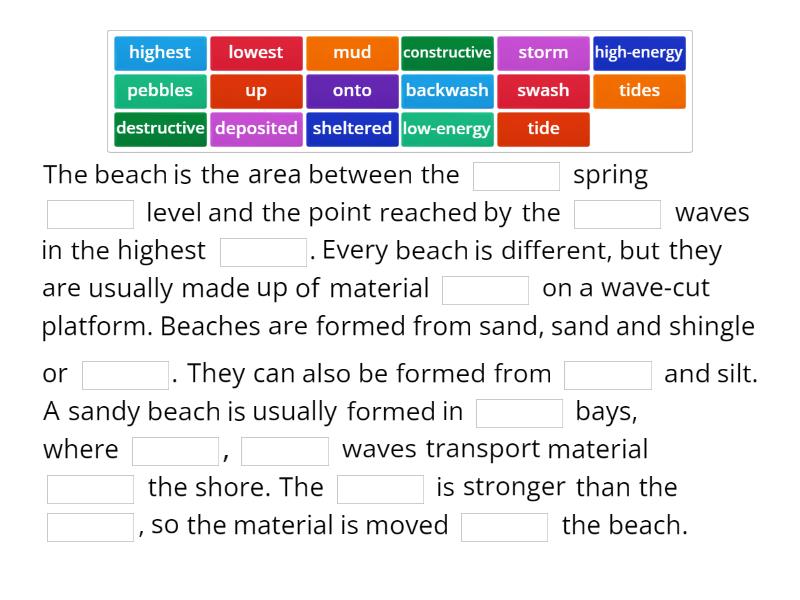 BEACHES - Complete the sentence