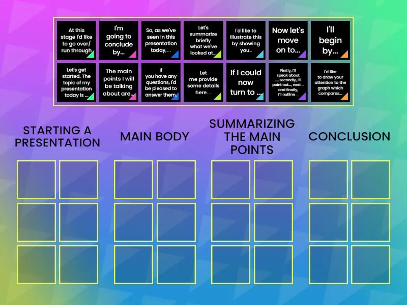 PRESENTATION GUIDELINES - Group sort
