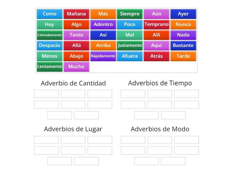 Adverbios - Group sort