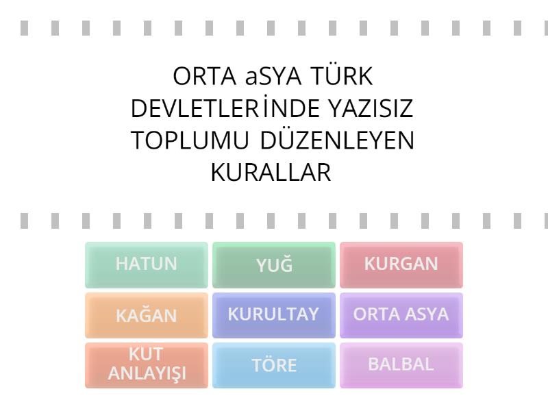 ORTA ASYA - Eşleşmeyi bul