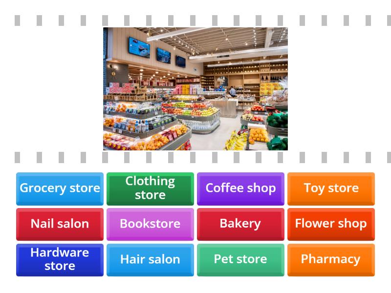 Shops and shopping (vocabulary) - Find the match