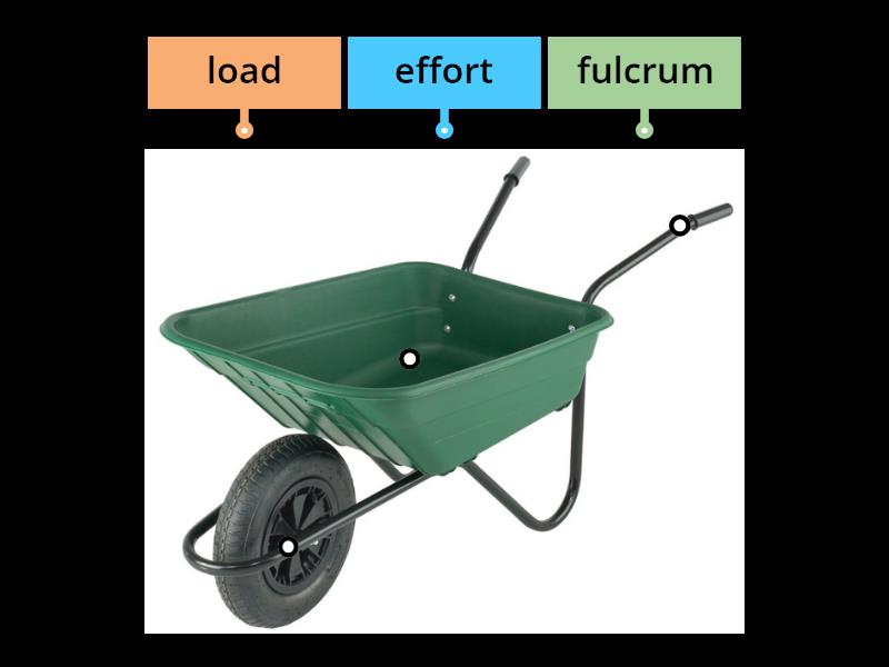 Parts of a second class lever - Labelled diagram
