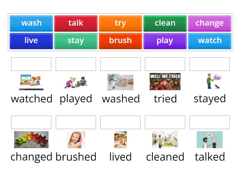 Matching verbs. - Match up