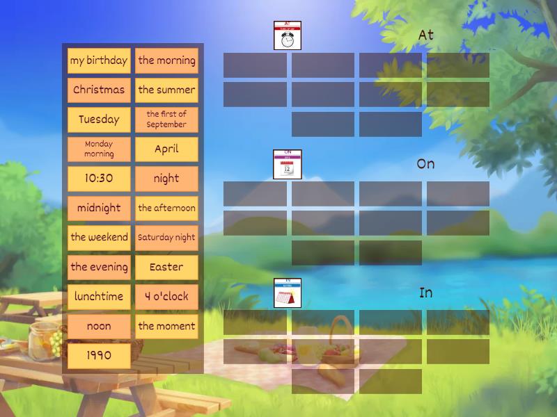 NEF3_Elem_4B_prepositions of time - Group sort