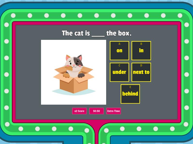 Prepositions of place | The cat & the box - Concurso de preguntas
