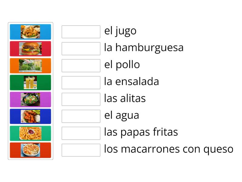La comida - Match up