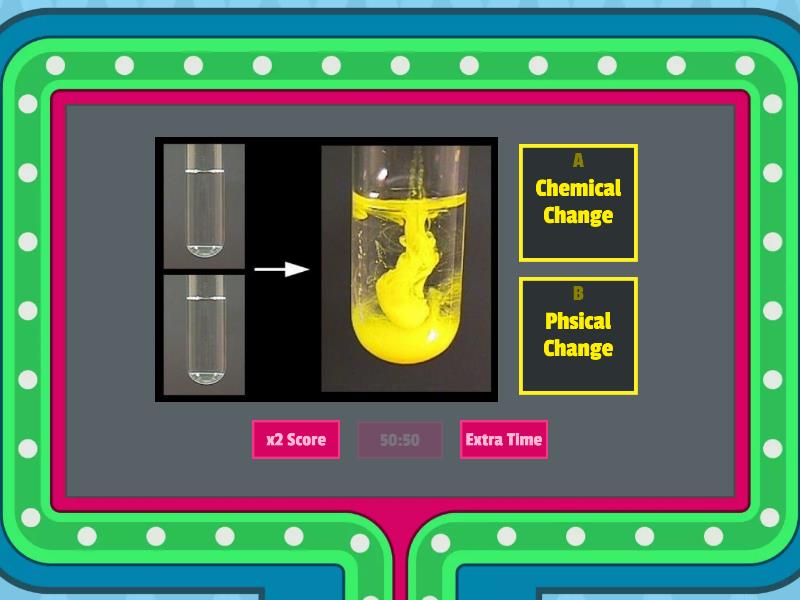 Evidence of chemical Reaction - Gameshow quiz