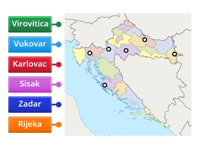 Gradovi Hrvatske - Labelled diagram