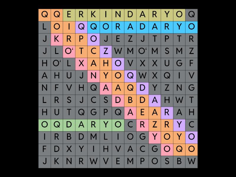 Nukus shahridagi daryolar - Wordsearch