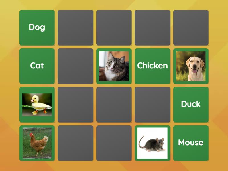 Let's match: Farm Animals - Matching pairs