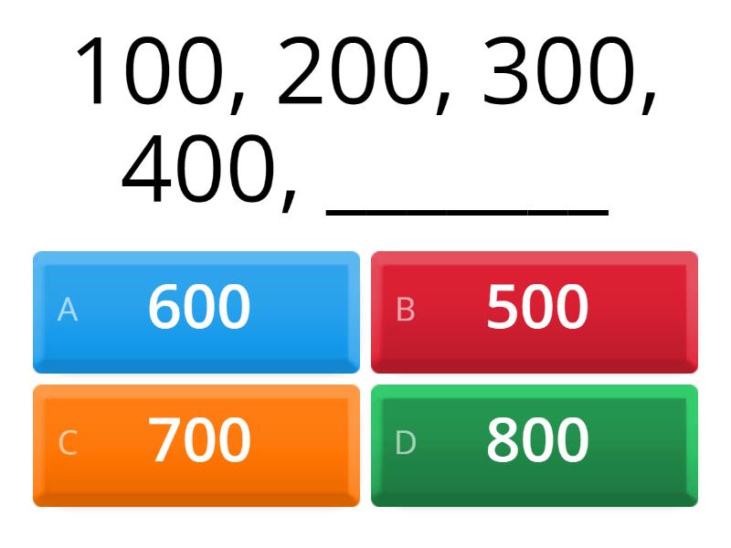 GRADE 2 MATH REVIEW Skip count by 100s - Quiz