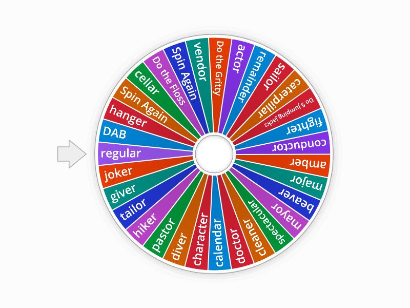 Final Schwa + /r/ Sound Wheel - Spin the wheel