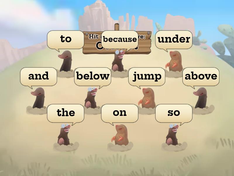 Hit the preposition - Whack-a-mole