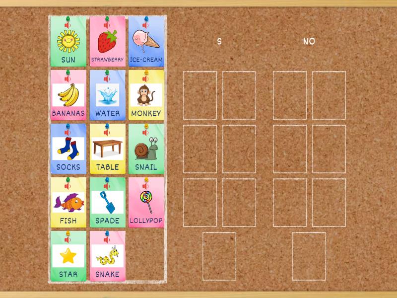 PHONICS - Sound S - Group sort