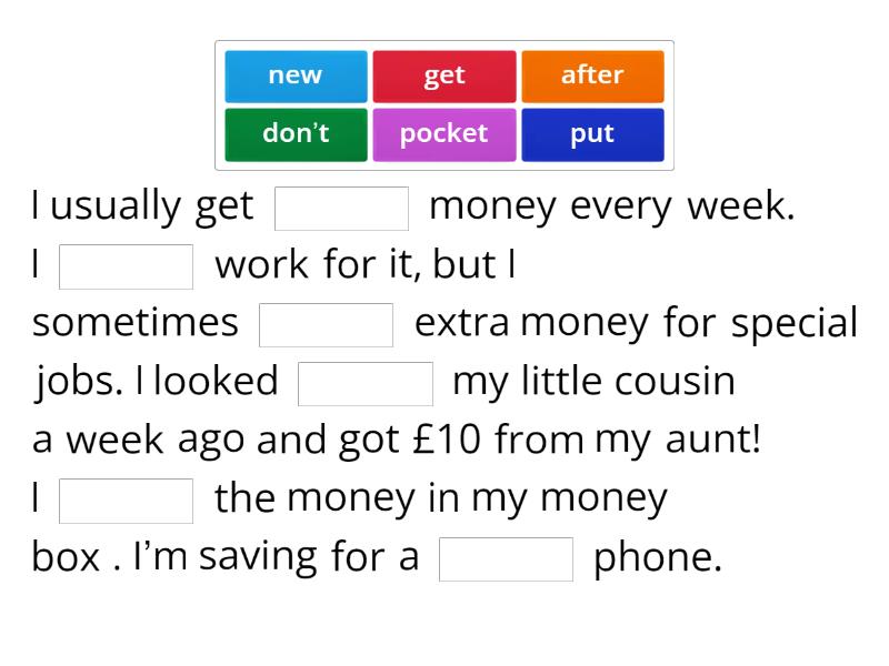 GG2 6.5 Pocket money - Missing word