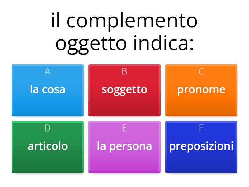 I COMPLEMENTI 1 - Quiz
