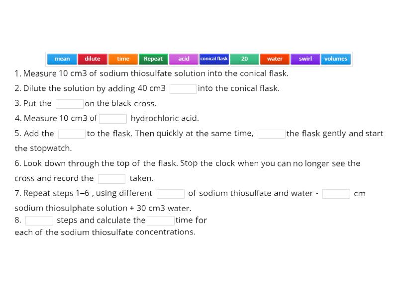 Disappearing cross method - Complete the sentence