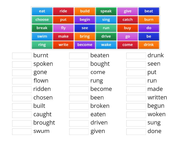 Past Participle cz. 3. Check Point A2+/B1 - Match up