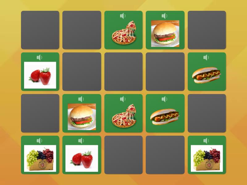 match the foods - Matching pairs