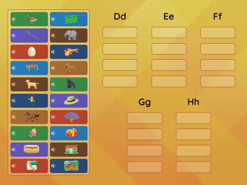 Letters Dd- Hh - Group sort