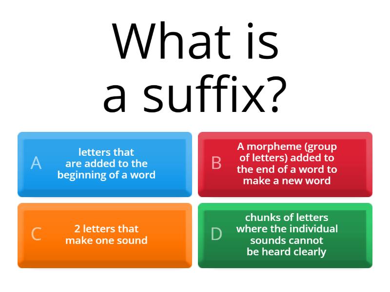 Suffix review - Quiz
