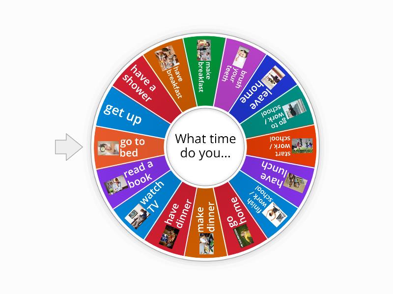 DAILY ROUTINES + THE TIME - Spin the wheel