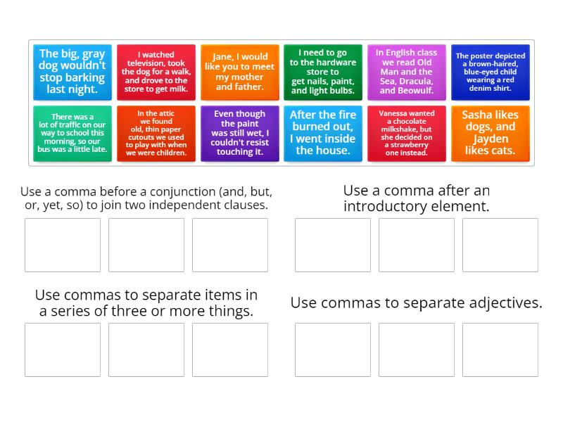 Comma Usage - Group sort