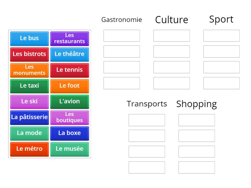 Le genre et nombre des noms - Group sort