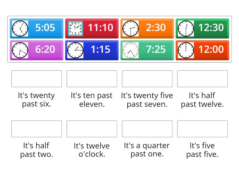 What is the time? - Match up