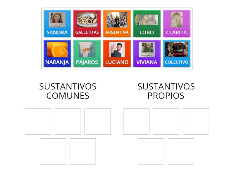 SUSTANTIVOS COMUNES Y PROPIOS - Group sort