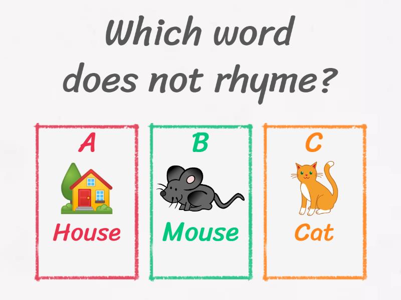 Rhyming Words - whats the odd one out - Kuis